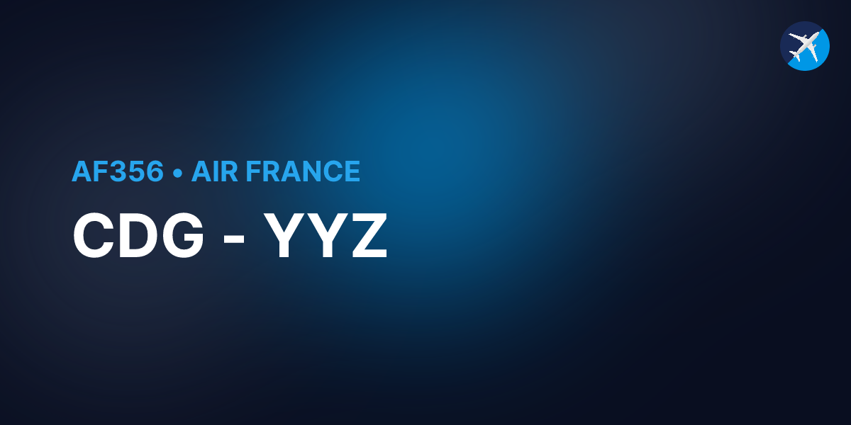 Flight AF356 from Paris (CDG) to Toronto (YYZ)