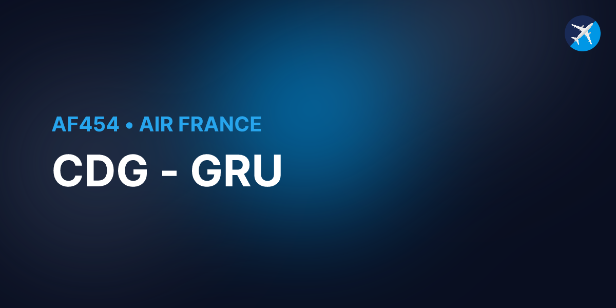 Flight AF454 from Paris (CDG) to São Paulo (GRU)