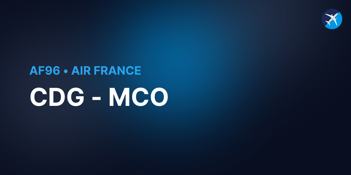 Flight AF96 from Paris (CDG) to Orlando (MCO)