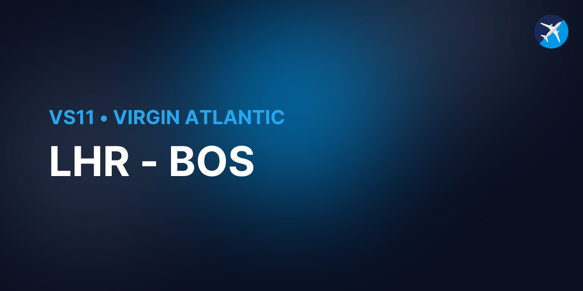 Flight VS11 from London (LHR) to Boston (BOS)