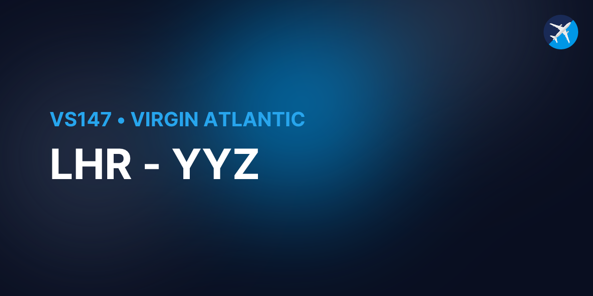 Flight VS147 from London (LHR) to Toronto (YYZ)