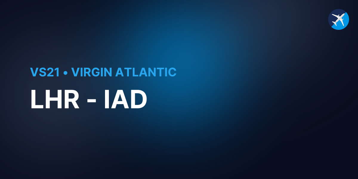 Flight VS21 from London (LHR) to Washington, D.C. (IAD)